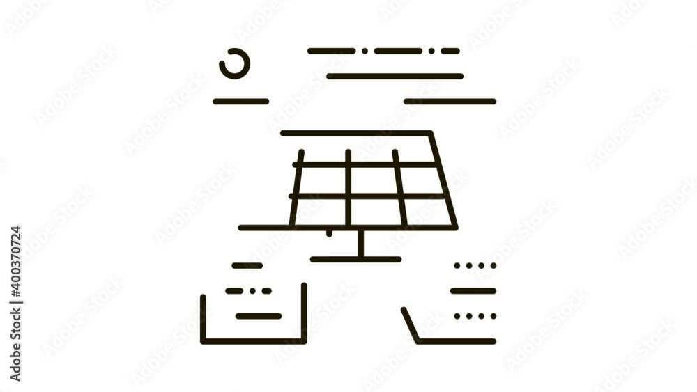 different actions of solar battery Icon Animation. black different ...