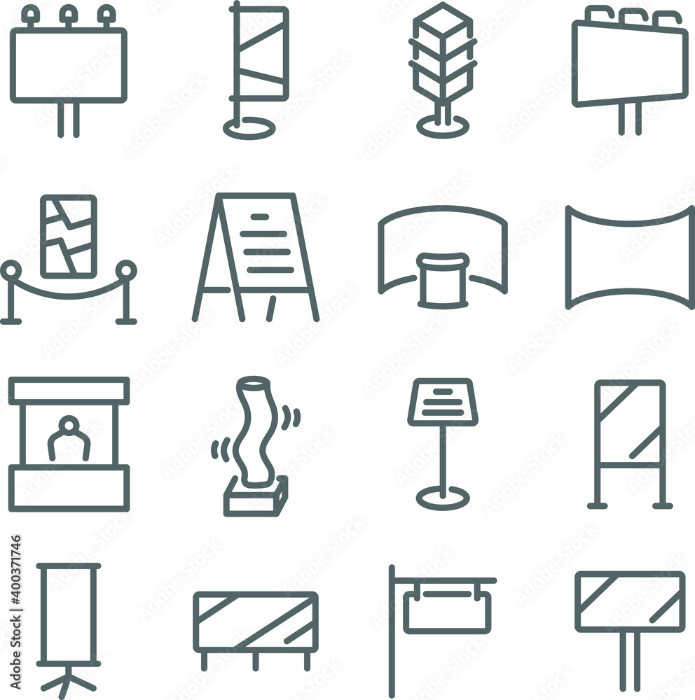 Outdoor Exhibition icon illustration vector set. Contains such icons as ...