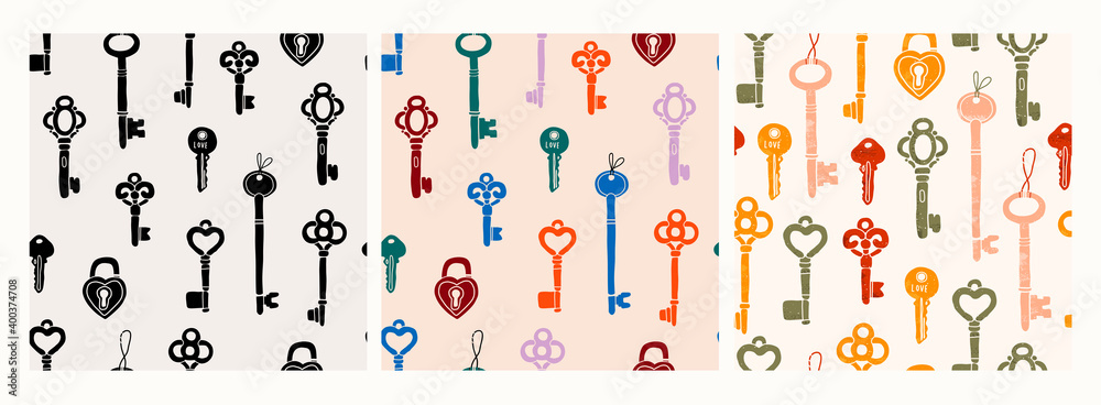 Hand drawn Vector Keys. Various vintage, antique and modern Keys ...