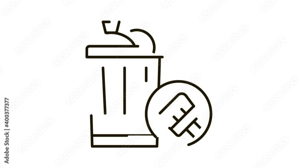 Rubbish Trash Can Icon Animation. black Rubbish Trash Can animated icon ...