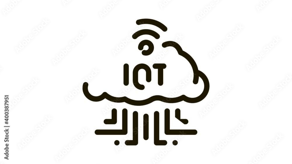 Vidéo Stock Internet of Things Icon Animation. black Internet of Things ...