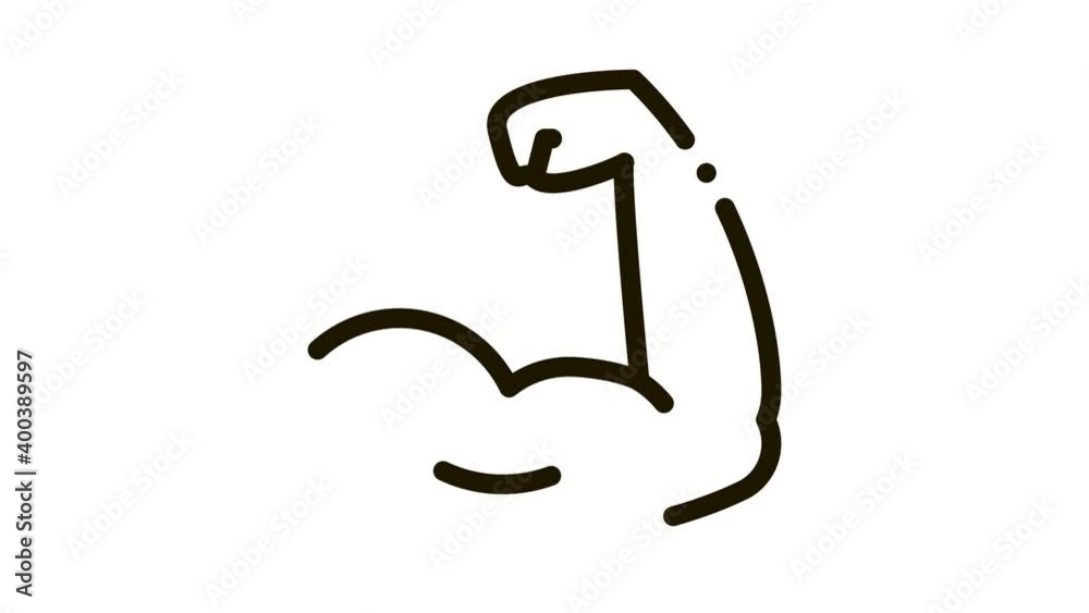 Arm Muscles Icon Animation. black Arm Muscles animated icon on white ...