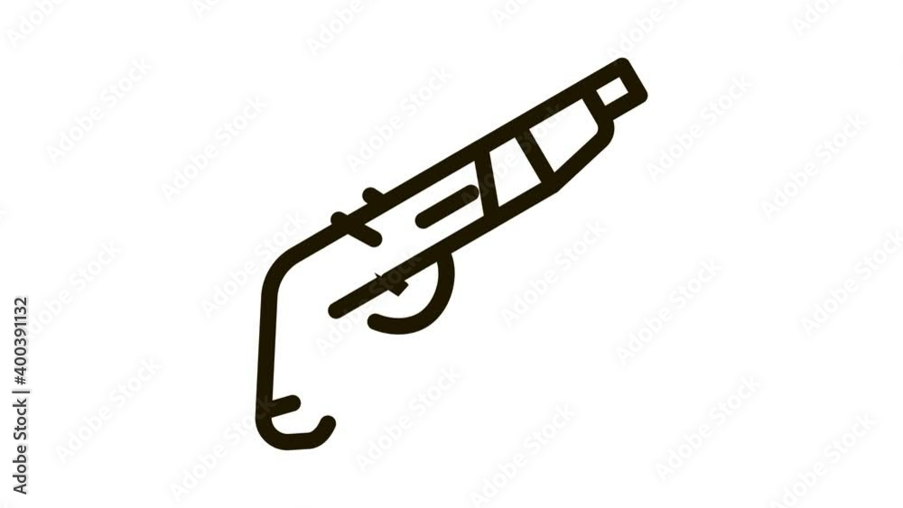 Gun Pistol Icon Animation. black Gun Pistol animated icon on white ...