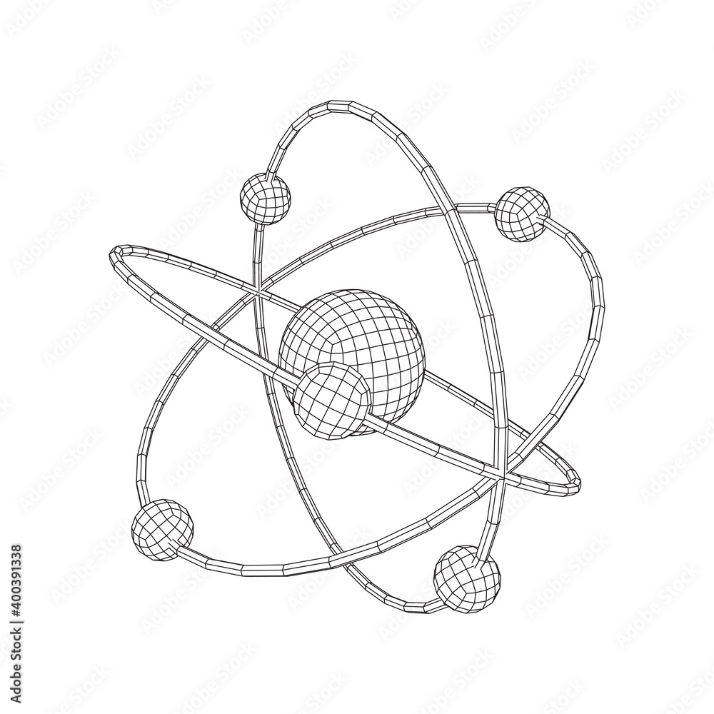 Planetary model of atom with nucleus and electrons Stock Vector | Adobe ...
