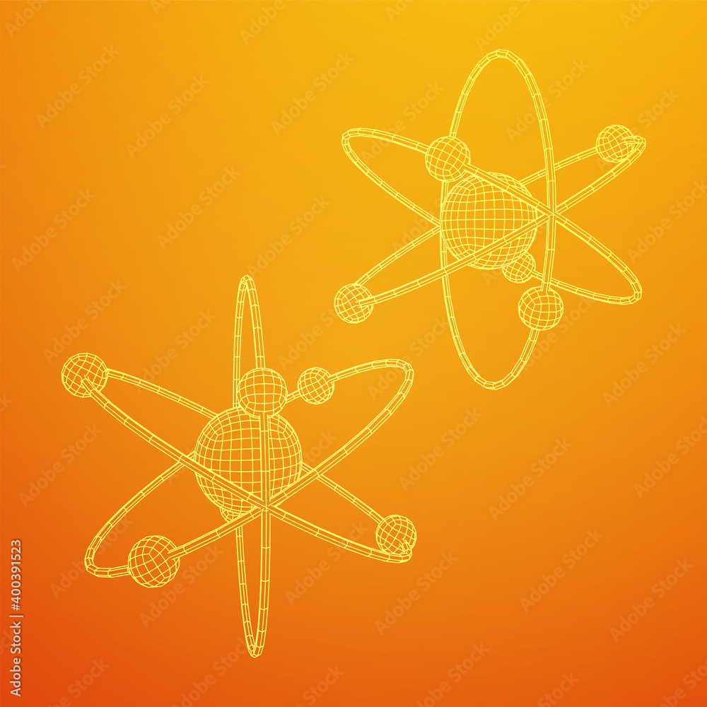 Planetary model of atom with nucleus and electrons Stock Vector | Adobe ...