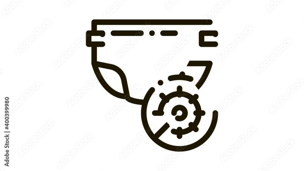 Microbe Diaper Icon Animation. black Smelly Diaper animated icon on ...