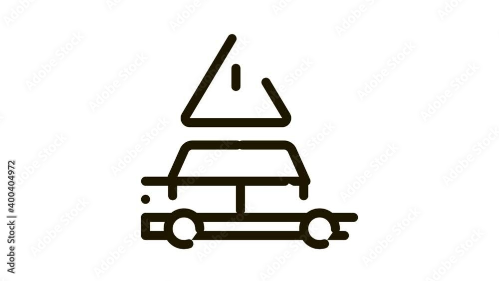 Car Danger Obstruction Icon Animation. black Car Danger Obstruction ...
