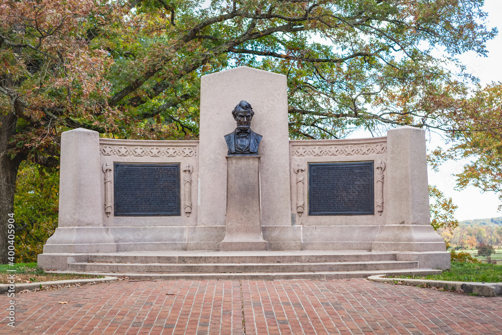 Lincoln Speech Memorial built in 1912, a memorial to the Gettysburg ...