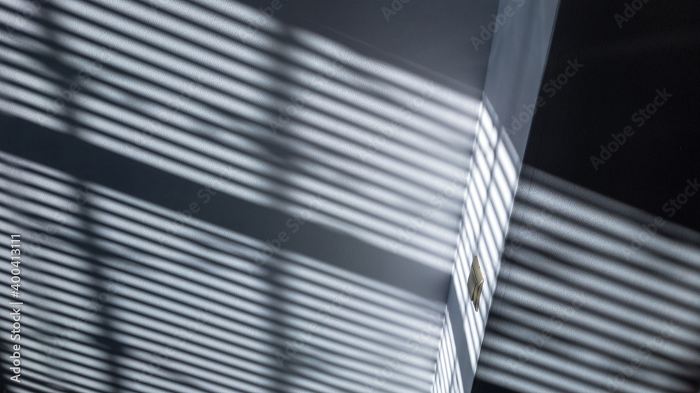 Shadow floor. Abstract light, black shadow overlay from window on white ...