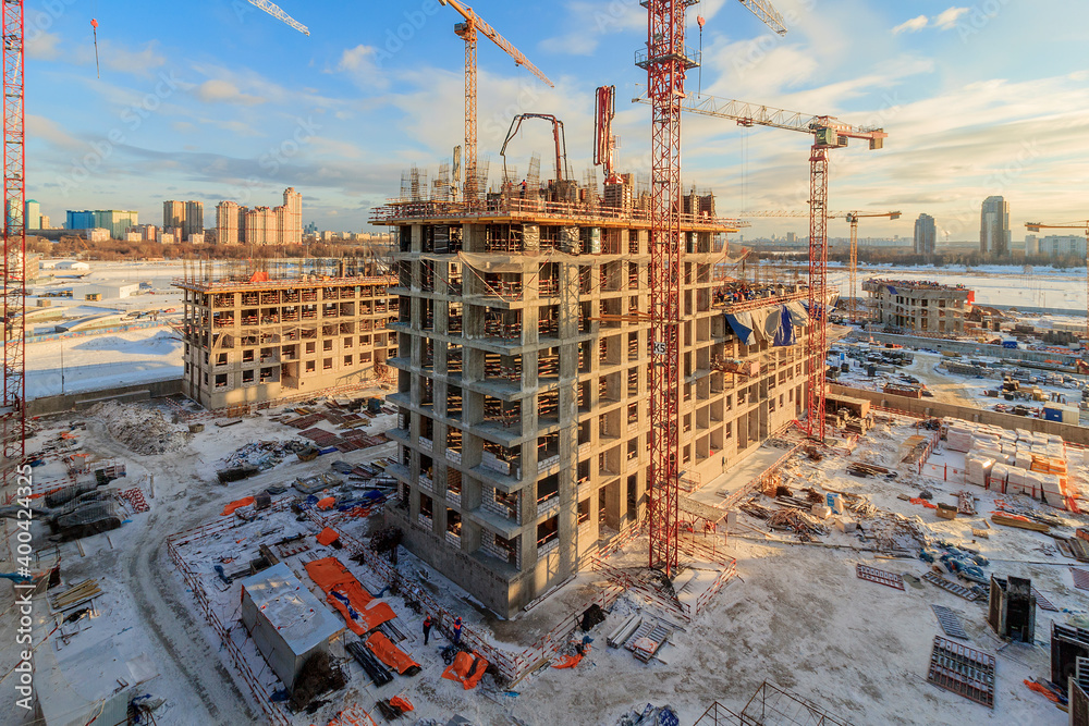 Foto de Construction of building Construction of apartment house ...