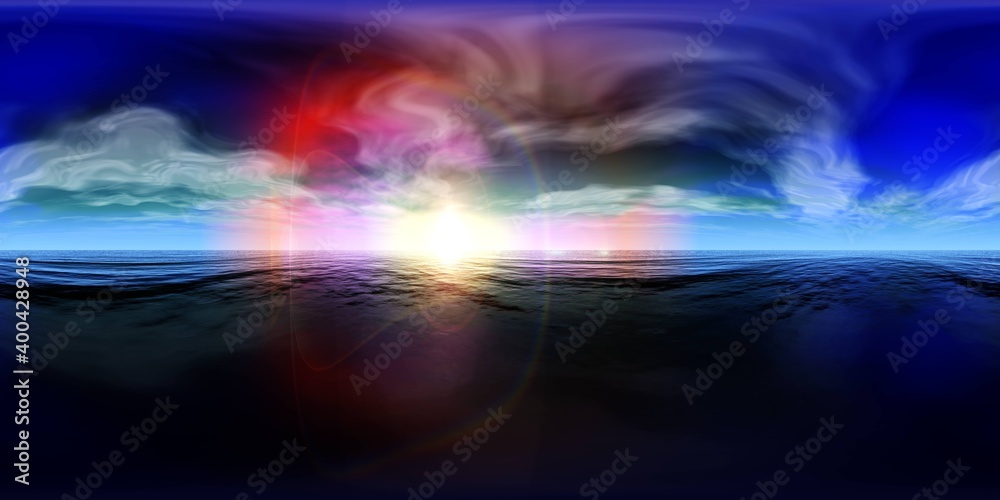sea panorama, HDRI, environment map , Round panorama, spherical ...