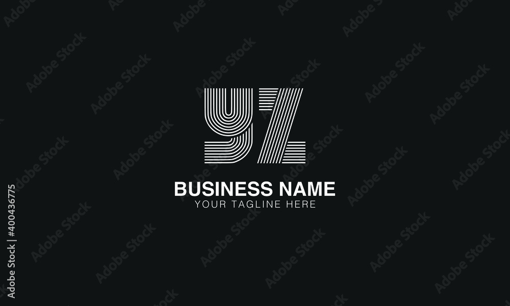 YZ Y Z initial based abstract modern minimal creative logo vector ...