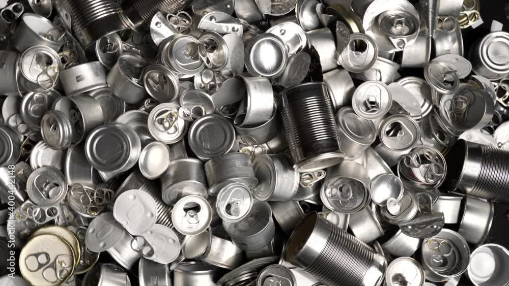 Recycle empty cans and tin for food and drink. Aluminum soda cans and ...