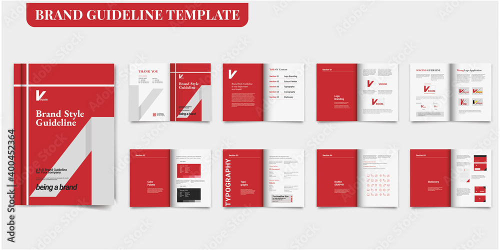Brand Guideline Template Brand Style Guide Book Brochure Layout Brand ...