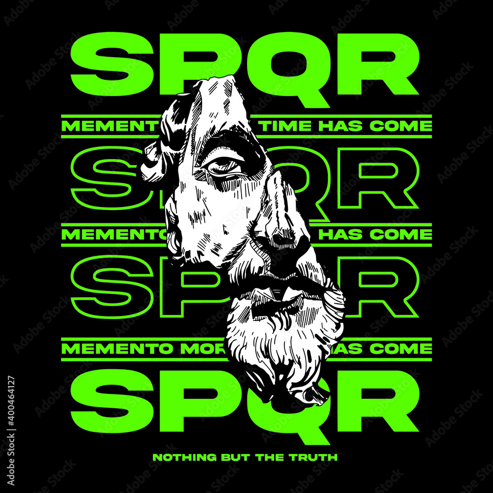 Roman emperor Bust with slogan Vector design for t-shirt graphics ...