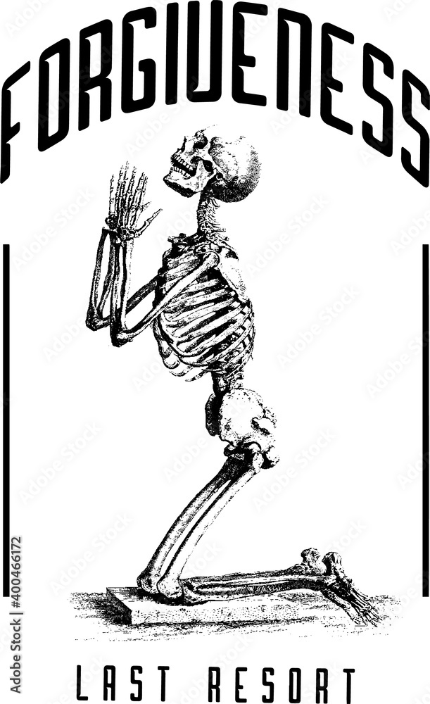 Skeleton with slogan Vector design for t-shirt graphics, banner ...