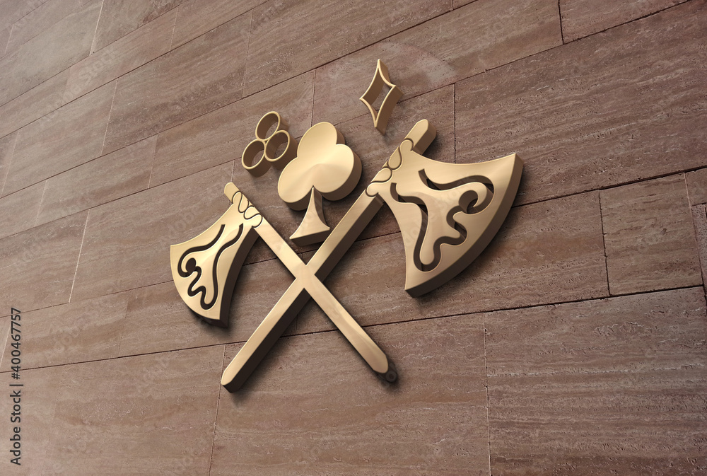 3d axe logo design idea for industrial purposes Stock Illustration ...