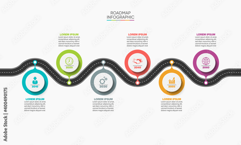 Infographic Timeline Map Timeline Vector Infographic World Map Stock