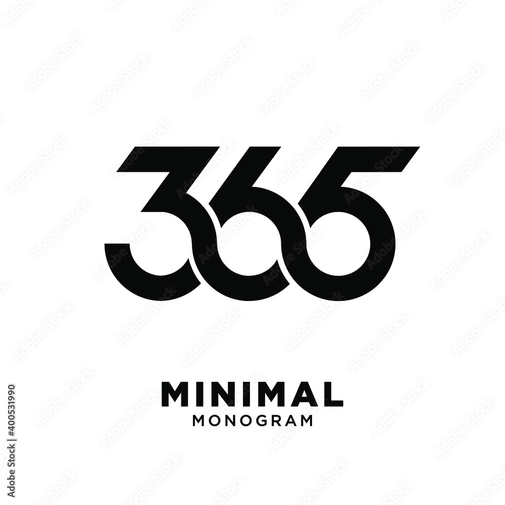 minimal initial number 365 simple template vector design isolated ...
