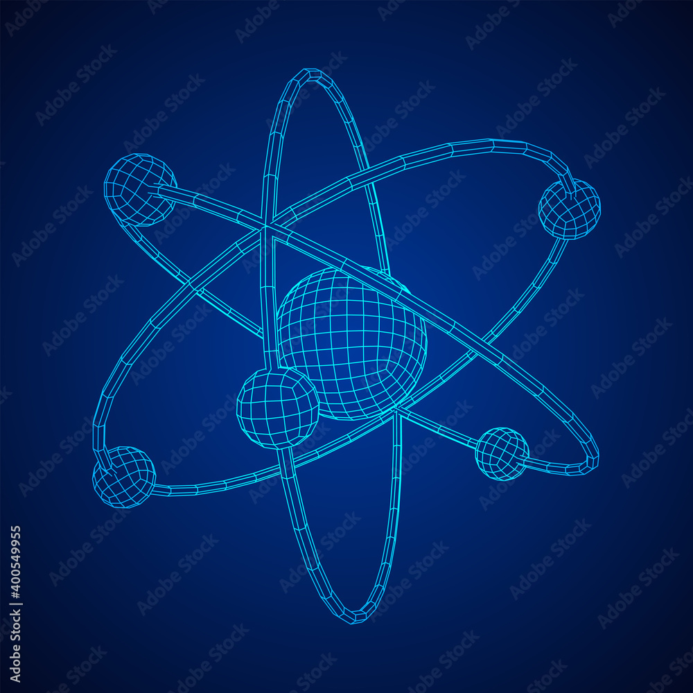 Planetary model of atom with nucleus and electrons Stock Vector | Adobe ...