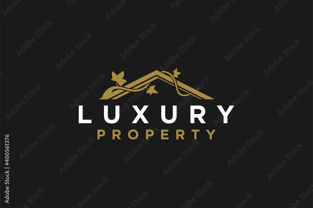 Property logo house design minimalist, nature village style. Real ...