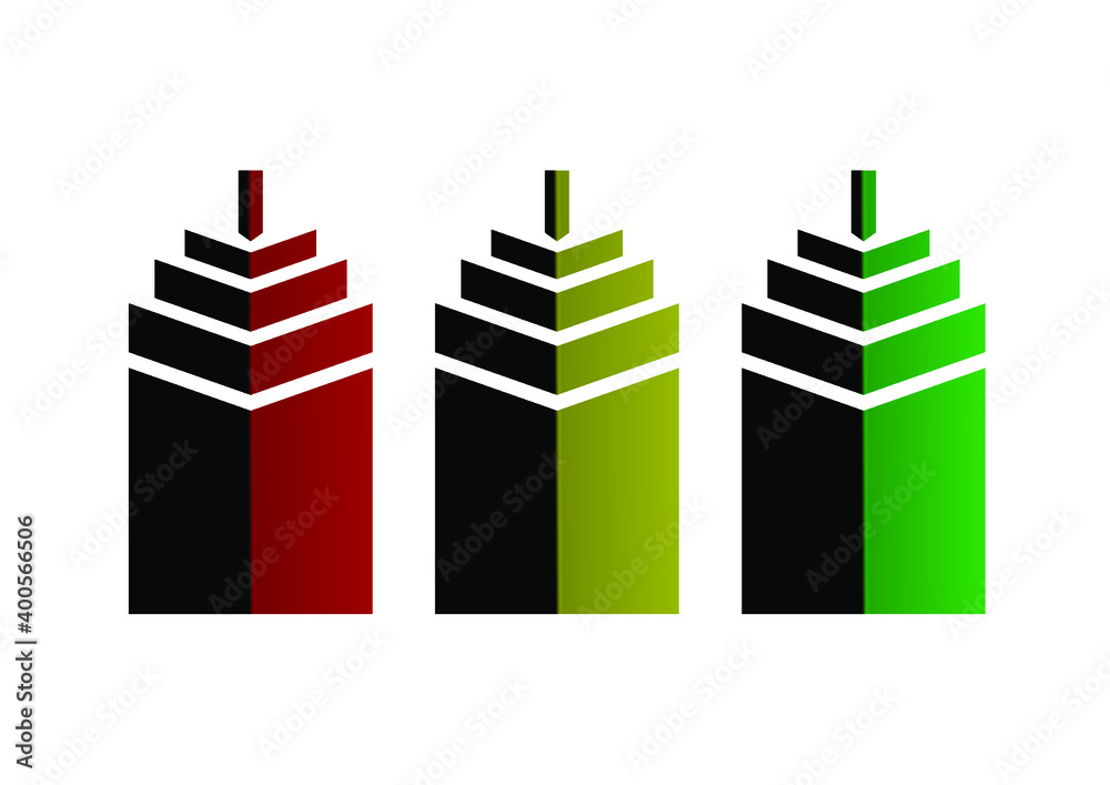 vector illustration of 3 twin towers. might be used for a logo Stock ...