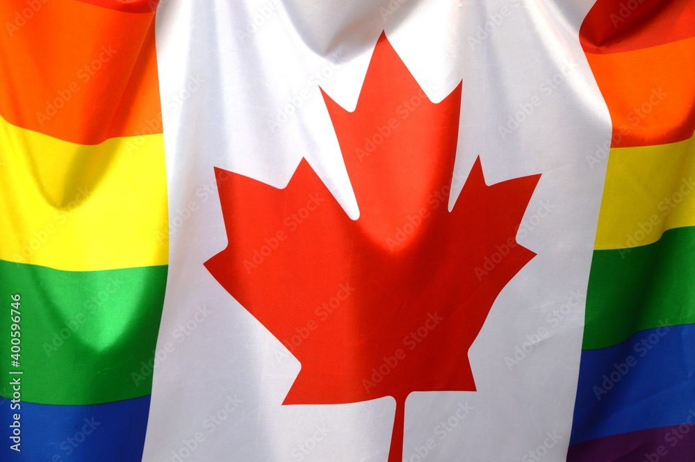 LGBT Canada flag. Rainbow flag. Symbol of pride and tolerance Stock ...