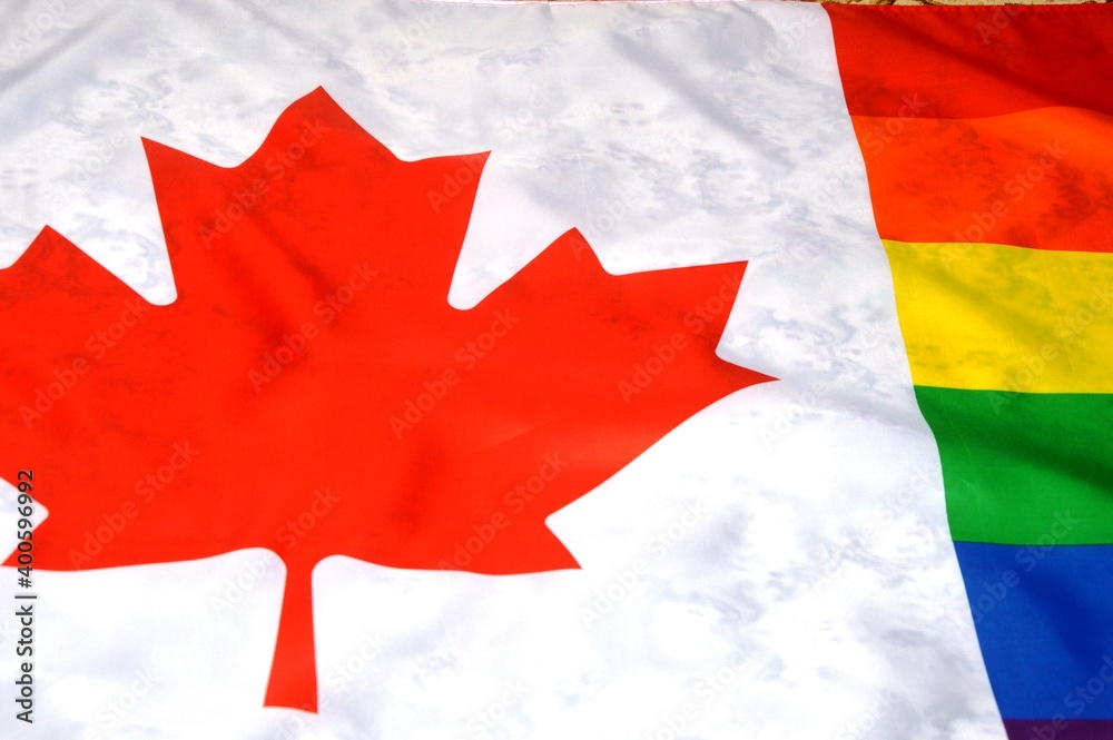LGBT Canada flag. Rainbow flag. Symbol of pride and tolerance Stock ...