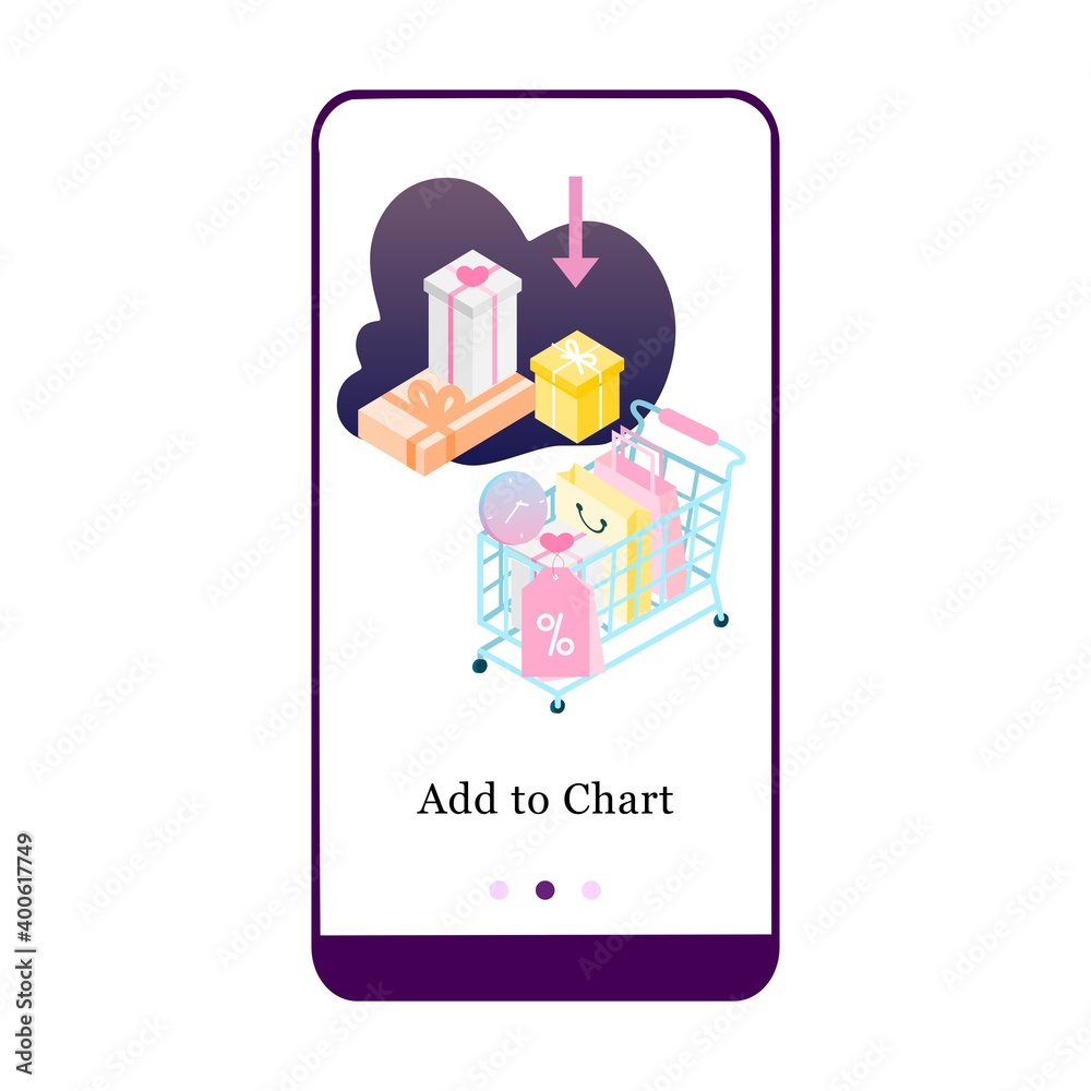 Vector illustration of online store promotion, e-commerce, and add to ...