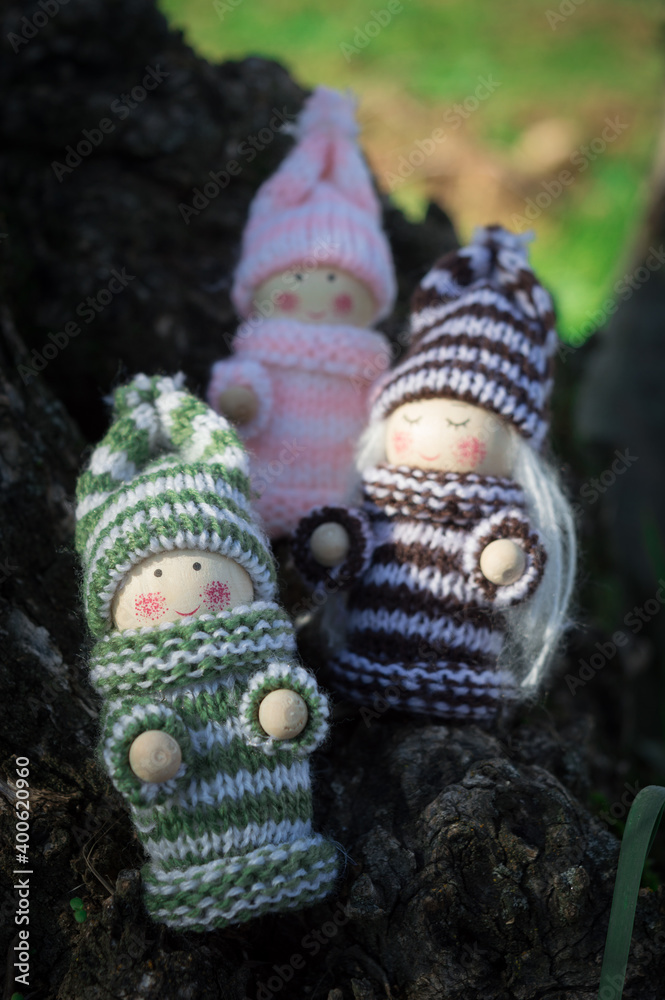 Duendes adorables e invernales en la naturaleza Stock Photo | Adobe Stock