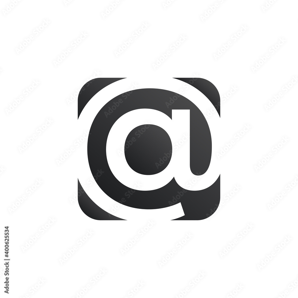 Email symbol, commercial at symbol. Stock vector illustration isolated ...