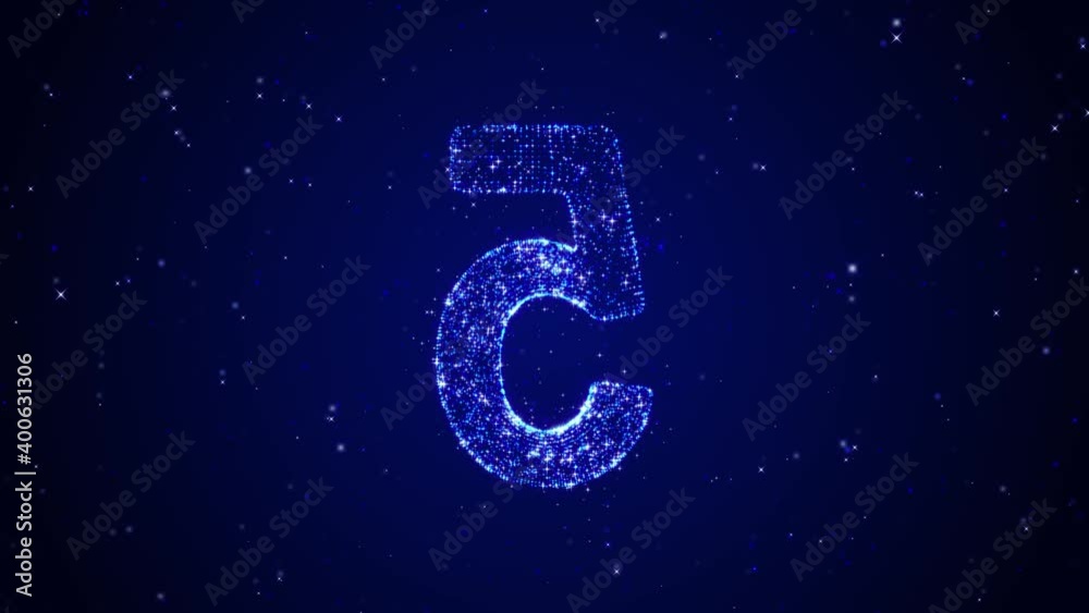 Vidéo Stock 3D illustration five number wallpaper,shiny and glowing ...