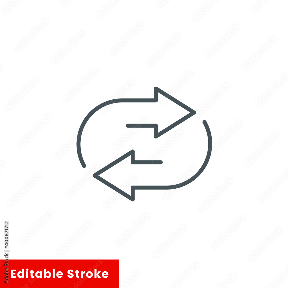 Double reverse arrow, replace icon, exchange linear sign on white ...