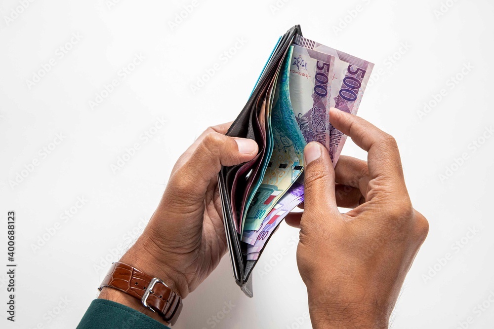Doha, Qatar - December 21 , 2020:Qatar Currency New .Qatari Riyal ...
