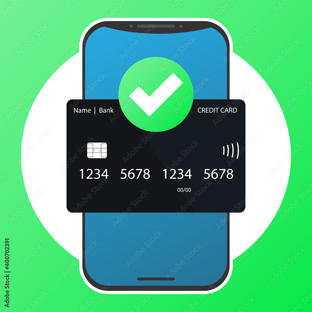 Terminal credit card check mark, great design for any purposes. Flat ...