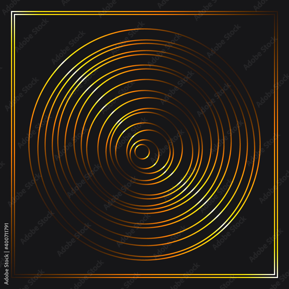 Vektorová grafika „Golden circles one in another creating target ... Vektorová grafika „Golden circles one in another creating target ...