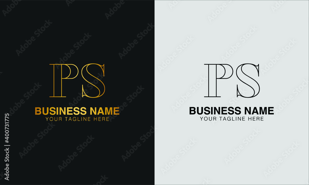 PS P S initial based abstract modern minimal creative logo vector ...