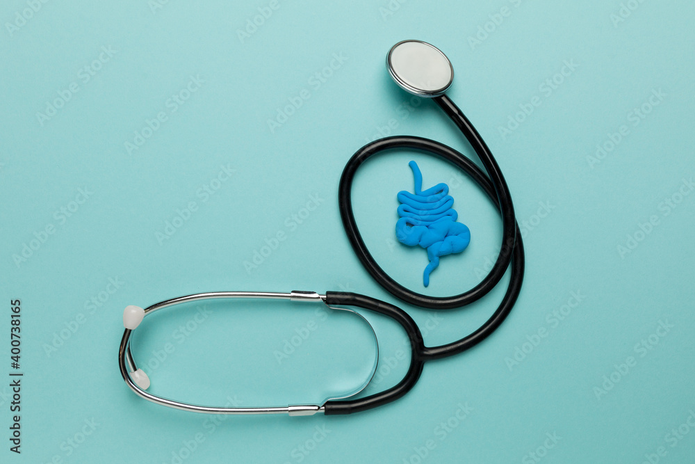 Human intestines, constipation and digestive problems. Treatment with ...