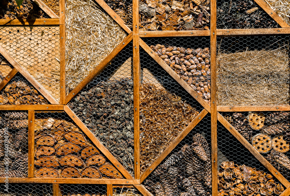 Insect Hotel With Compartments As Shelter For Animals To Improve ...