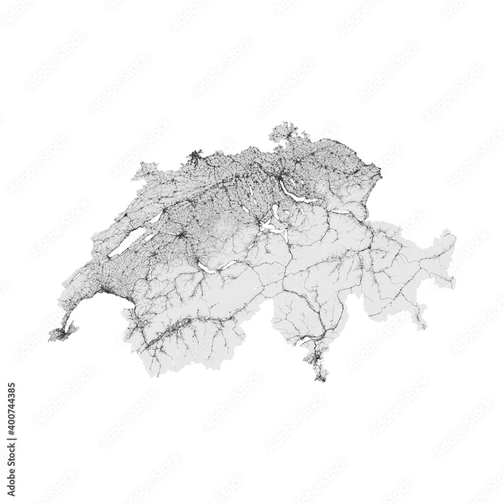 Switzerland map. Road map of Switzerland. It includes all roads of the ...