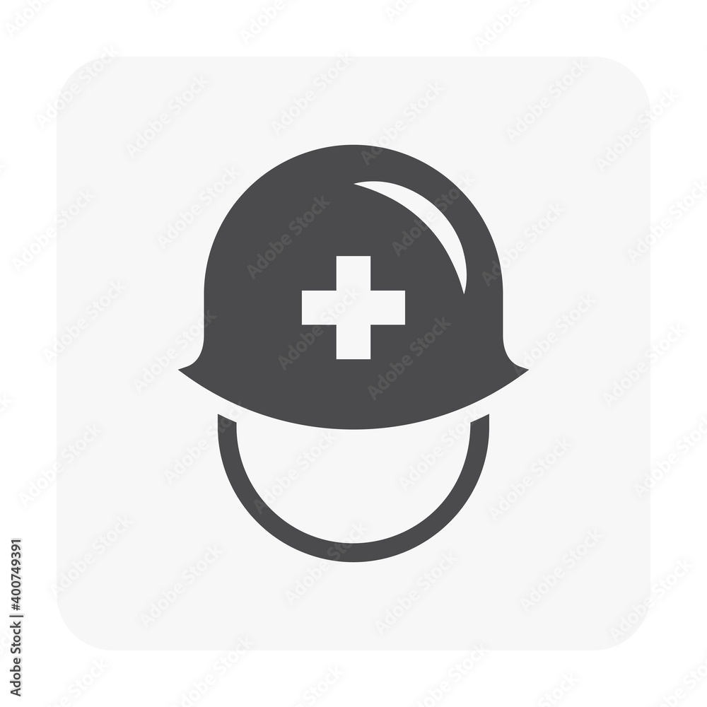 Hard hat or bump cap vector icon. That is type of helmet component of ...