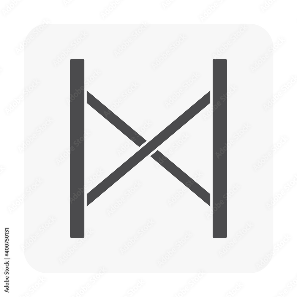 Scaffolding frame and cross brace vector icon. Item is a construction ...