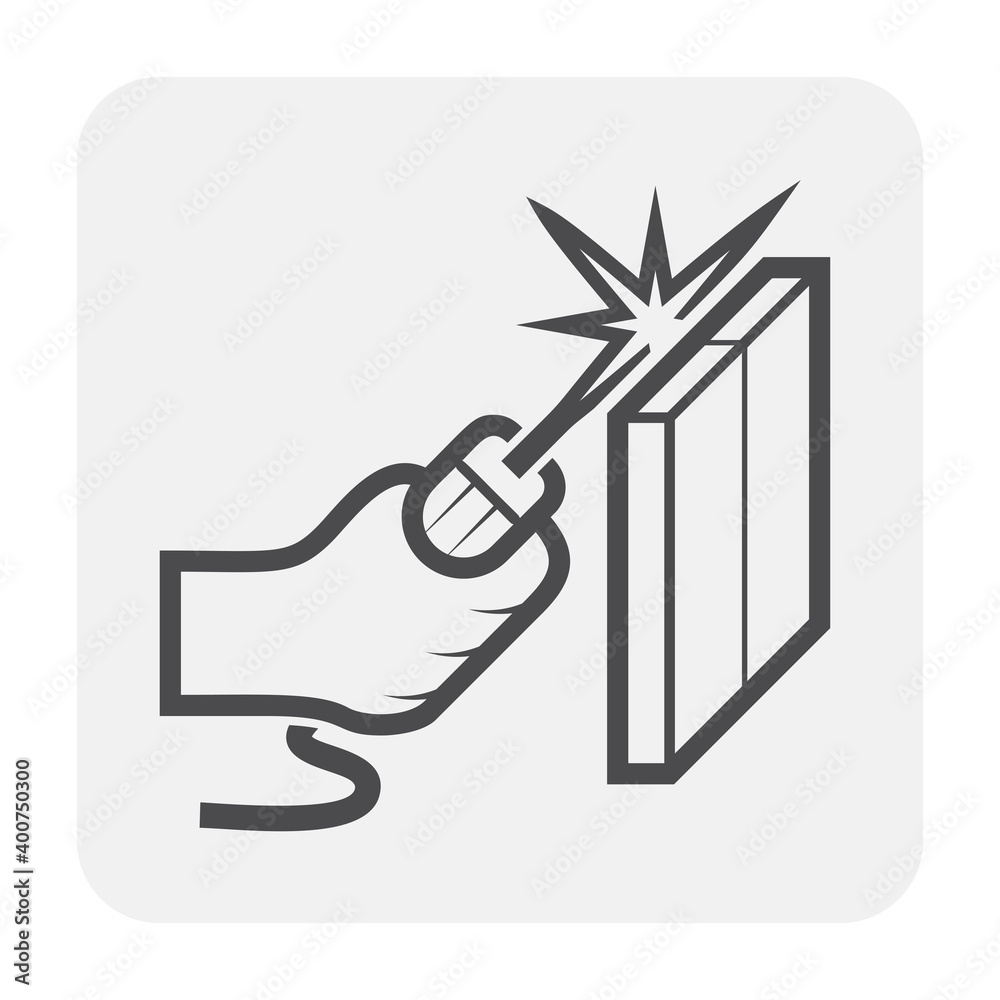 Electrode welding icon. Include welding electrode stick, holder ...