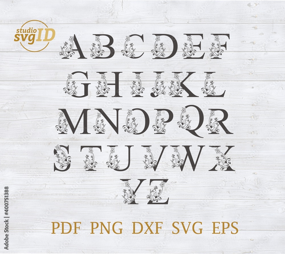 Letter A-Z Capital Illuminated vector Svg Stock Vector | Adobe Stock