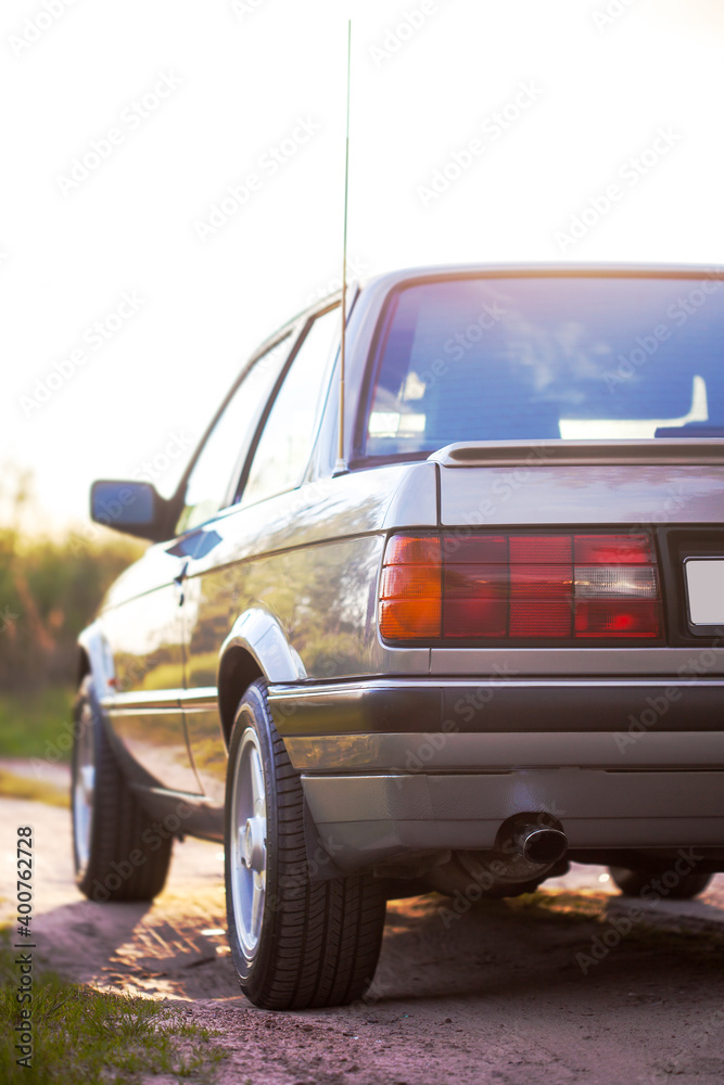 The back of an old German rare car from the 80s Stock Photo | Adobe Stock
