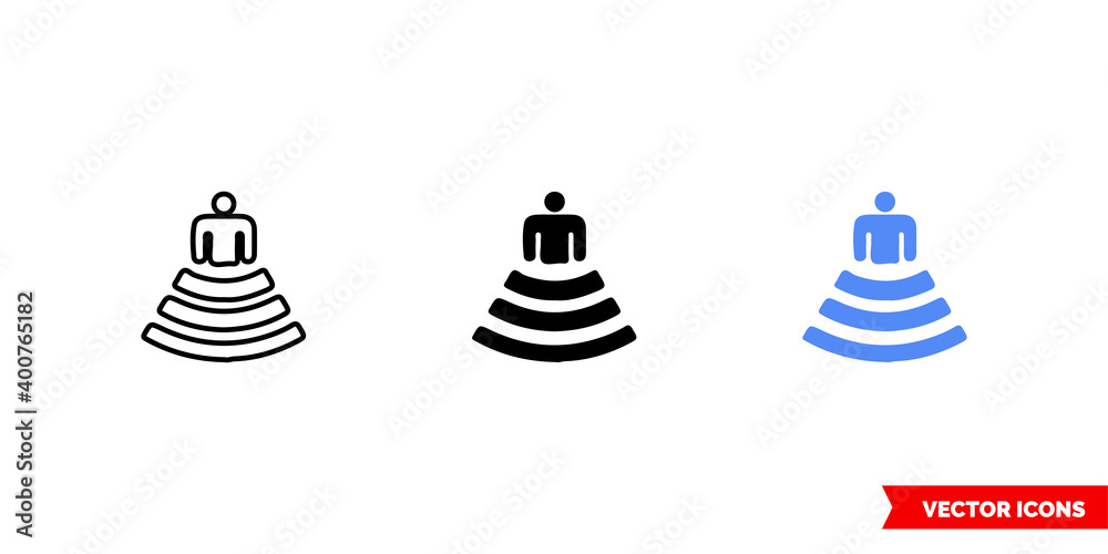 Map symbol amphitheater icon of 3 types color, black and white, outline ...