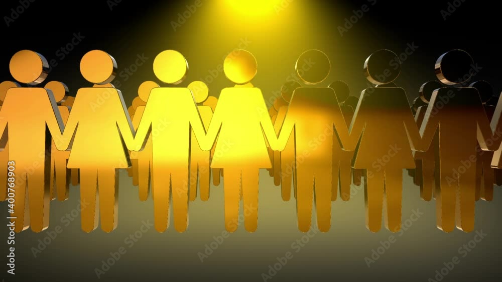 gold human symbol silhouette icon community animation Stock Video ...