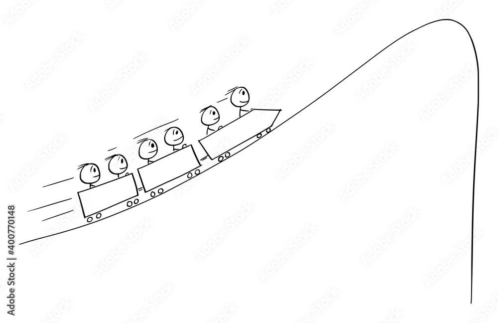 Vector cartoon stick figure illustration of group of people or ...