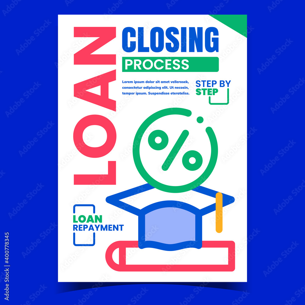 Loan Closing Process Promotional Banner Vector. Loan Repayment And ...
