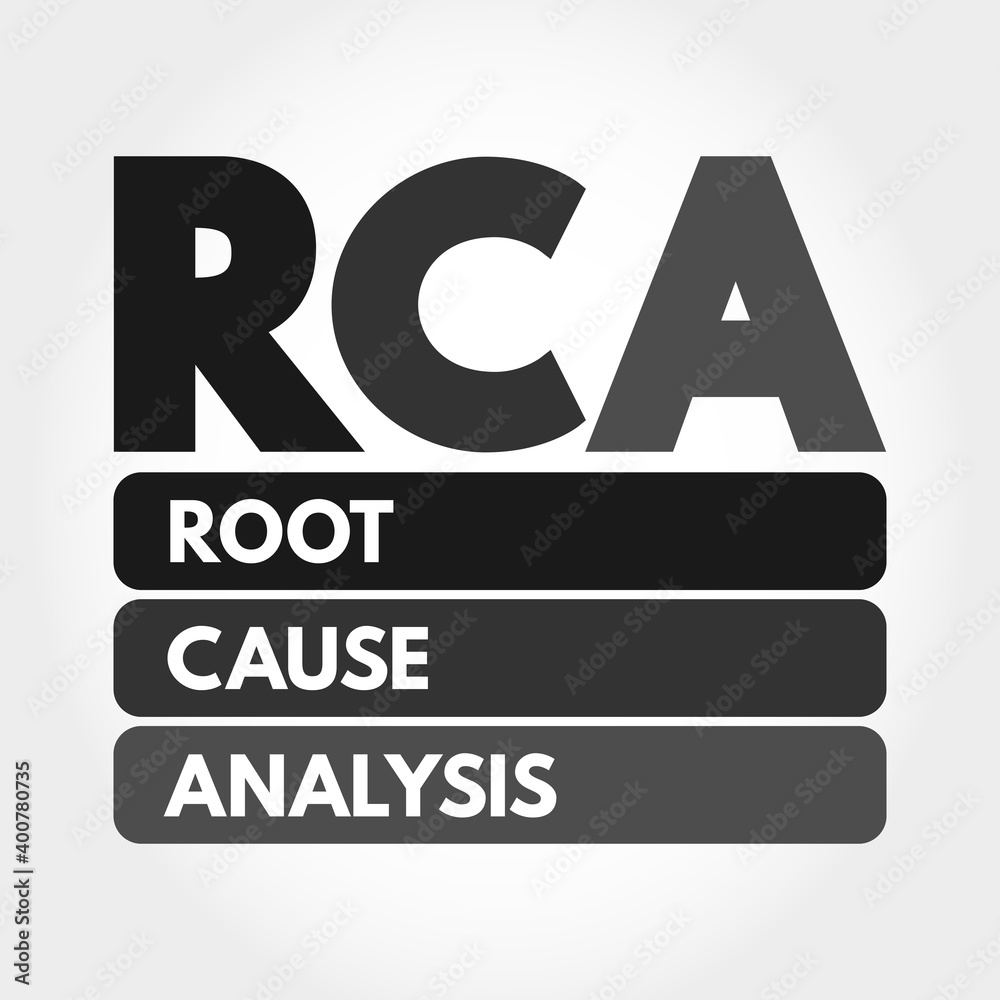 RCA - Root Cause Analysis acronym, concept background Stock Vector ...
